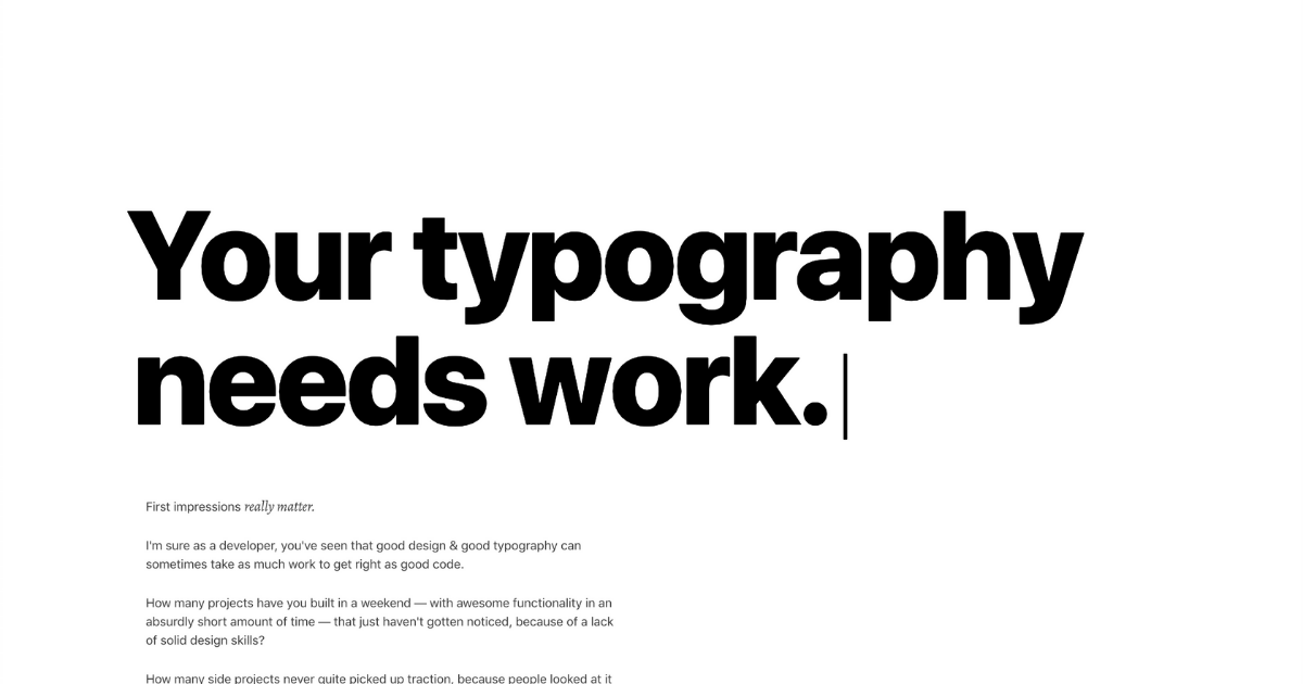 Typography for Beginners • Learn design like you learn code.